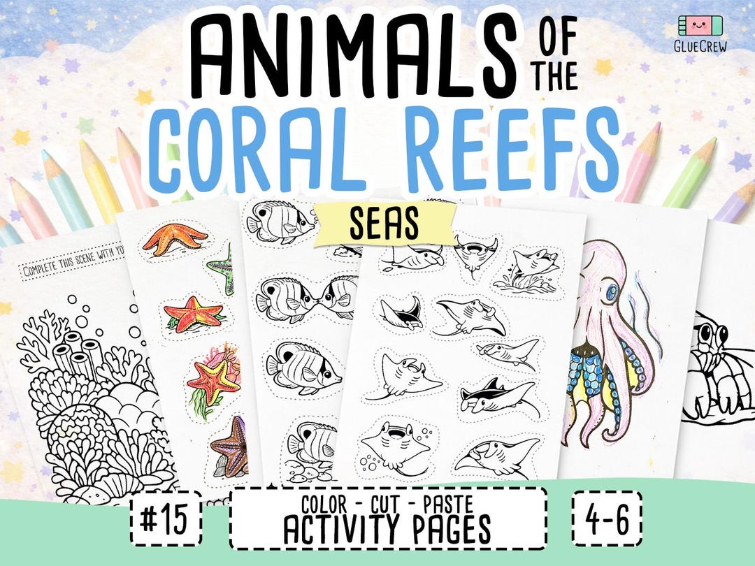 Animals of the Coral Reefs, Learning Binder and Cut and Paste, Coral ...
