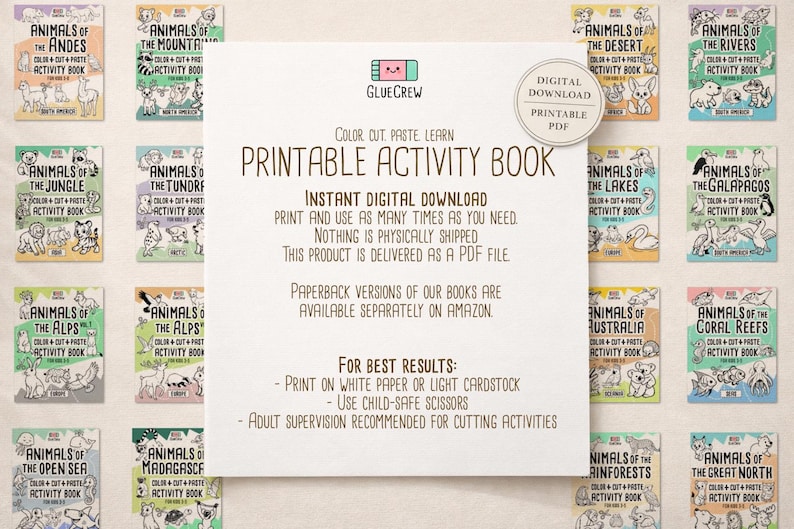 Animals of the Rainforests, Learning Binder and Cut and Paste, Rainforest Animals, Kindergarten ...