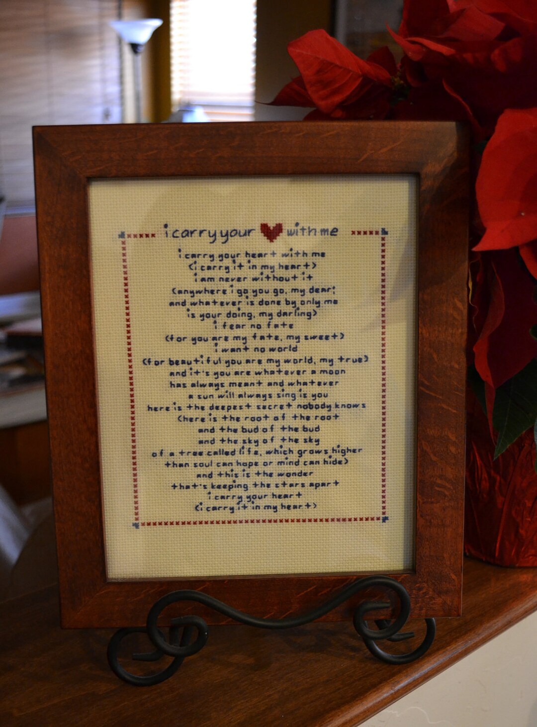 Cross Stitch Pattern I Carry Your Heart Poem by E. E. - Etsy
