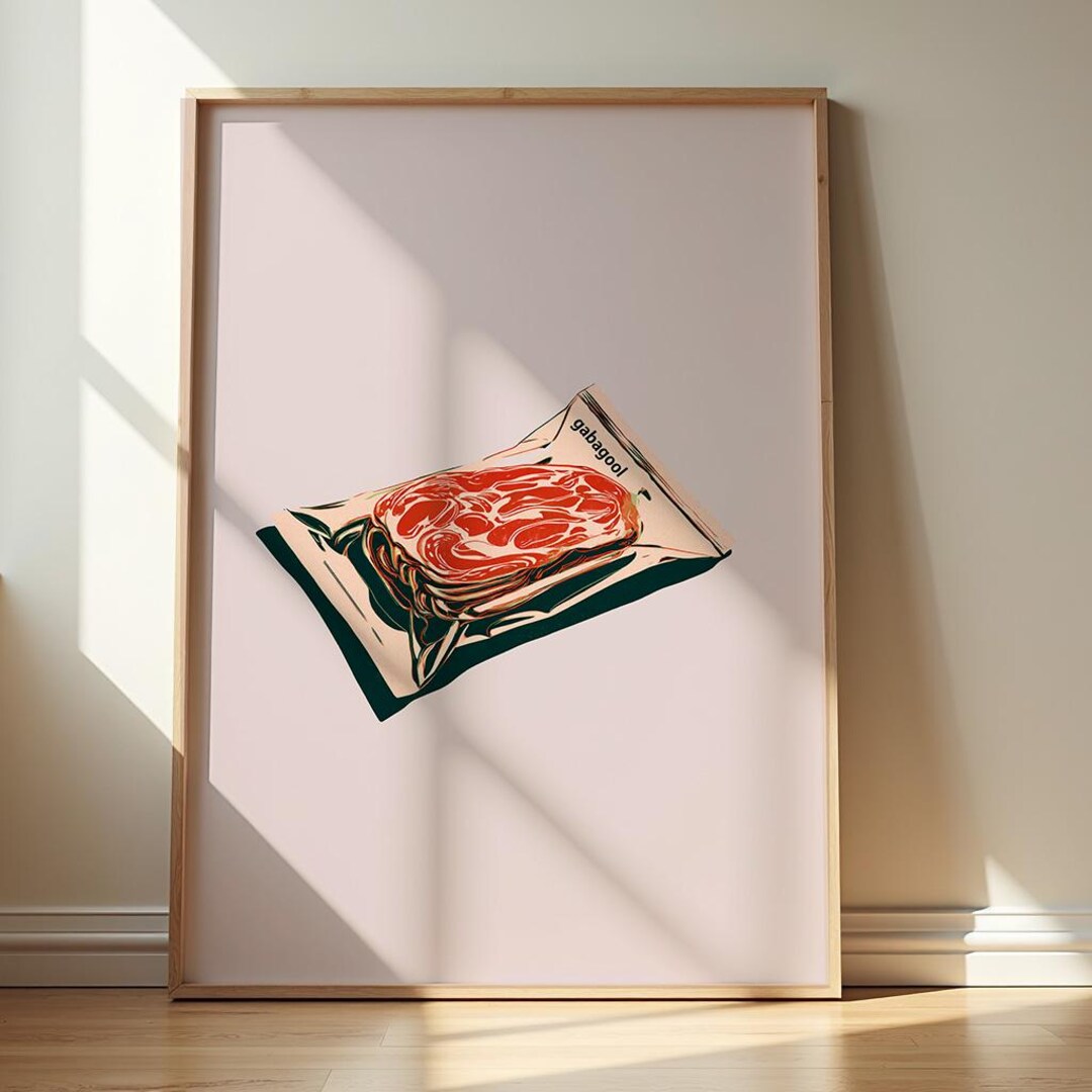 Tony S Inspired Packaged Meat Print: 'gabagool' Kitchen Wall Art - Etsy