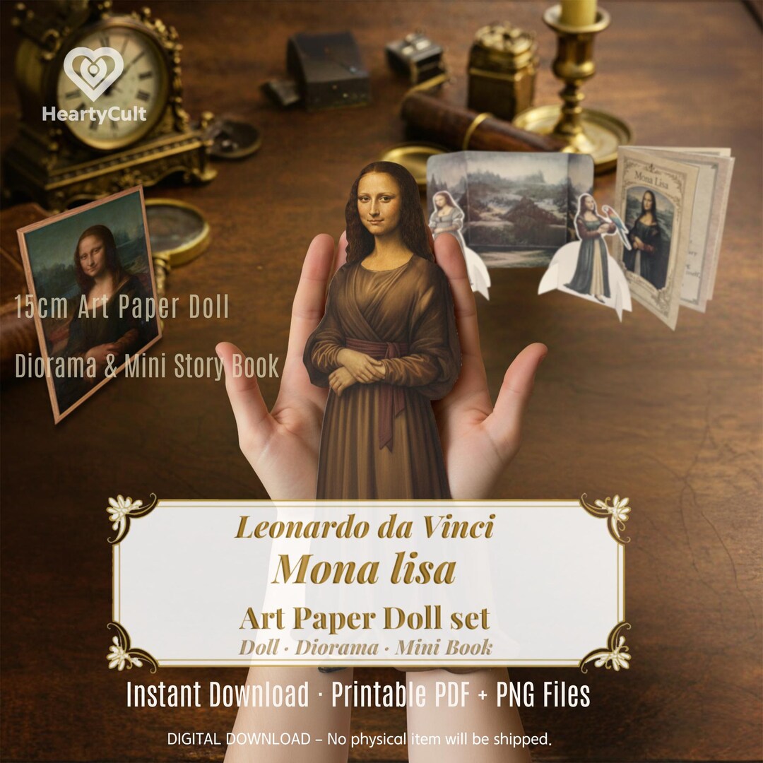 Mona Lisa Paper Doll Set, DIY Art History Diorama (printable PDF + PNG ...