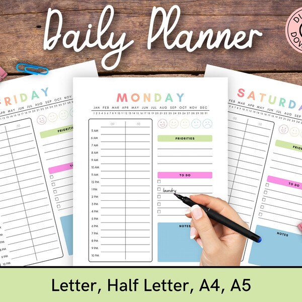 Half Letter Daily Sheets - Etsy