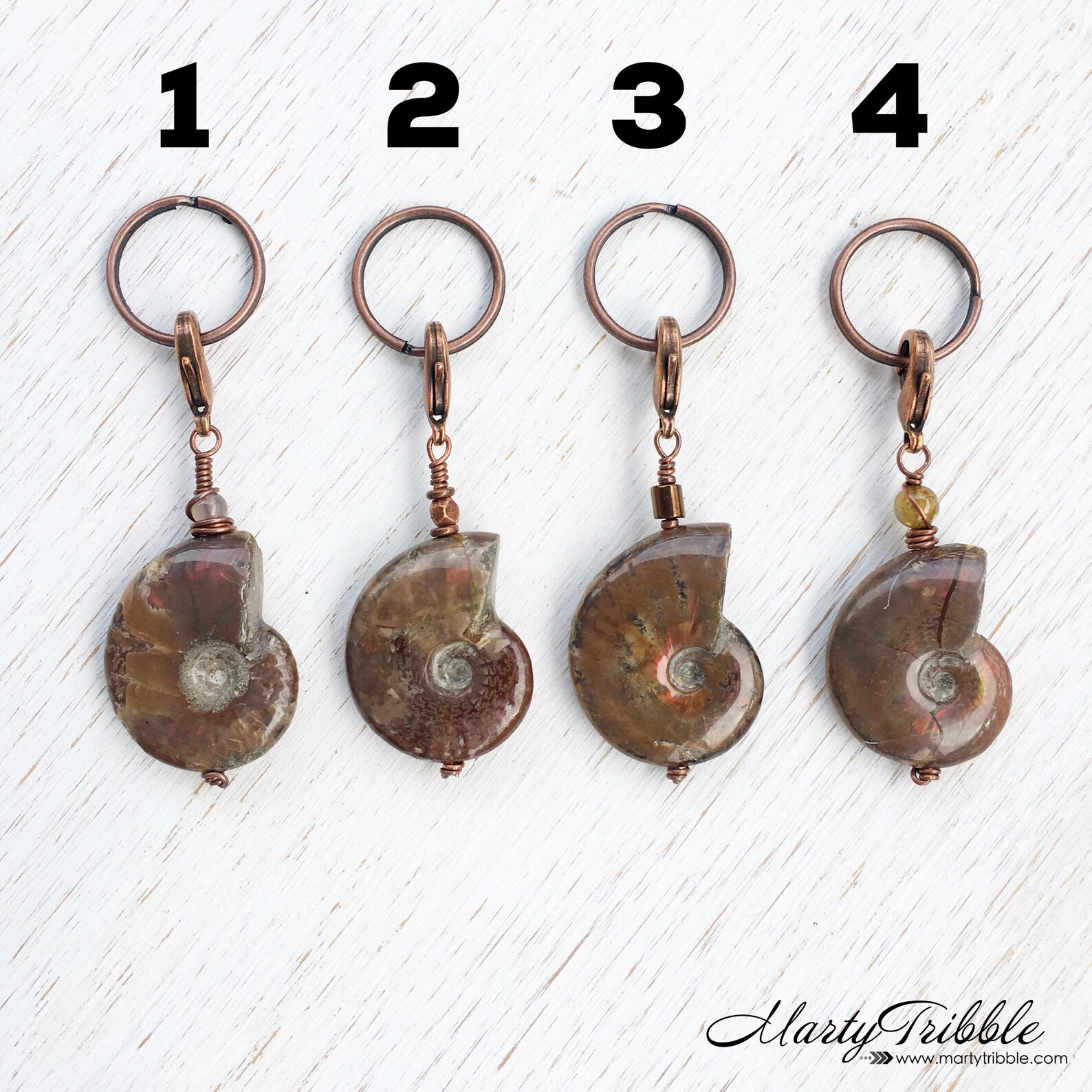 Ammonite Keychain: Sacred Geometry Fossil Keyring With Gemstone - Etsy