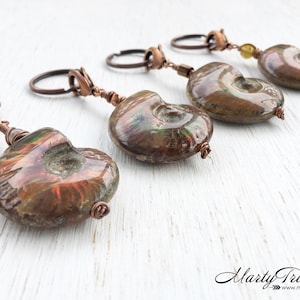 Ammonite Keychain, Sacred Geometry, Fossil Keyring, Science Gift ...