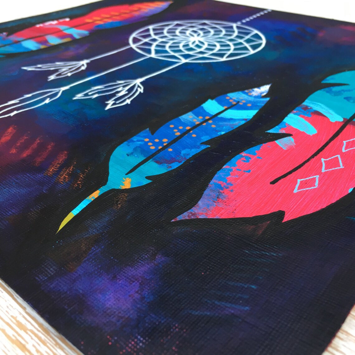 Feather Painting Native American Painting Original Painting | Etsy