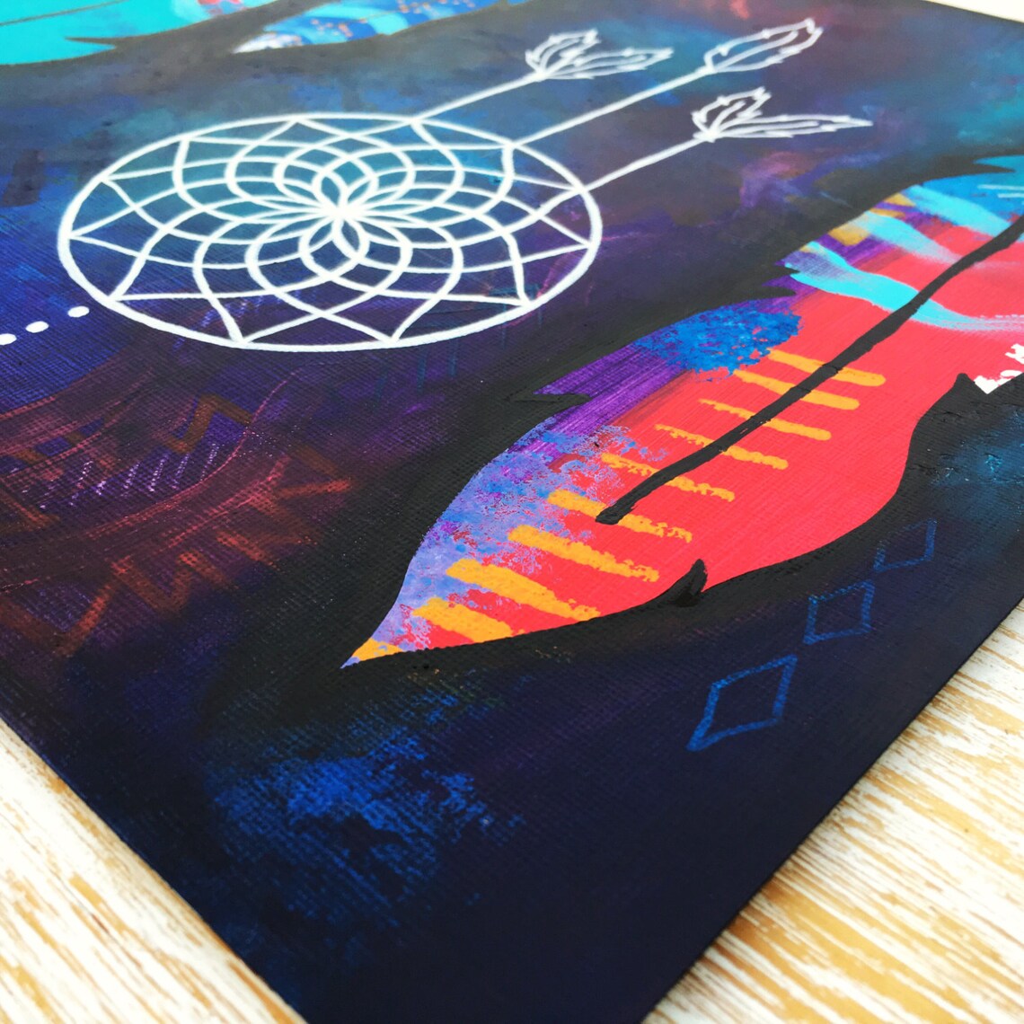 Feather Painting Native American Painting Original Painting | Etsy