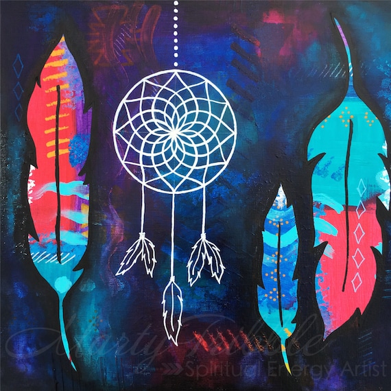 Feather Painting Native American Painting Original Painting | Etsy