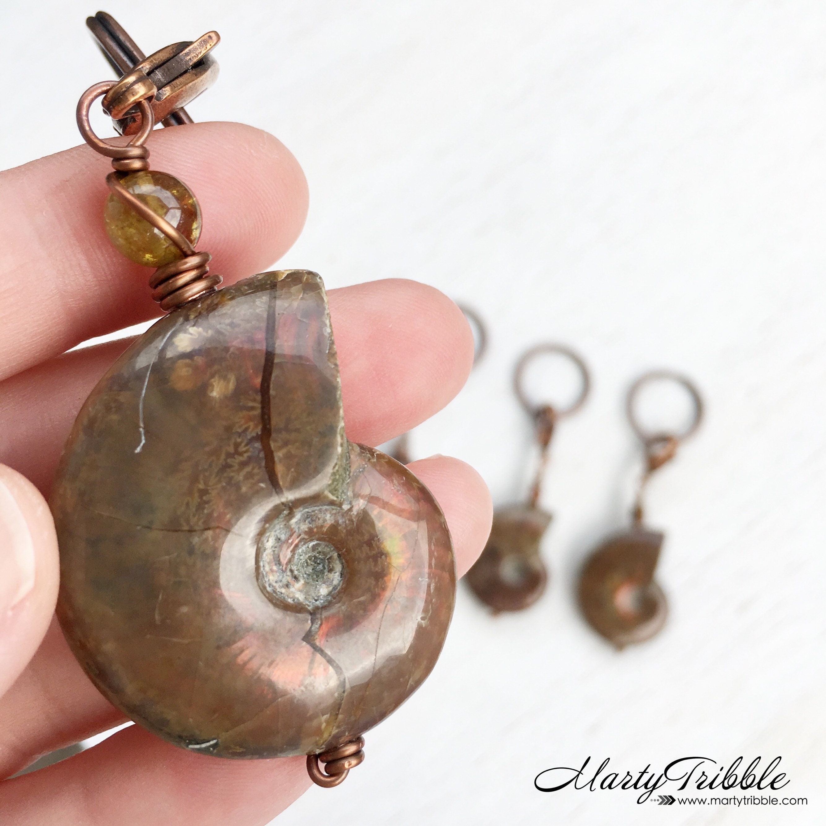 Ammonite Keychain: Sacred Geometry Fossil Keyring With Gemstone - Etsy