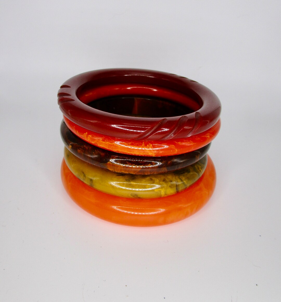 ONE Bakelite Bangle From This Stack ... Browns and Oranges ... - Etsy