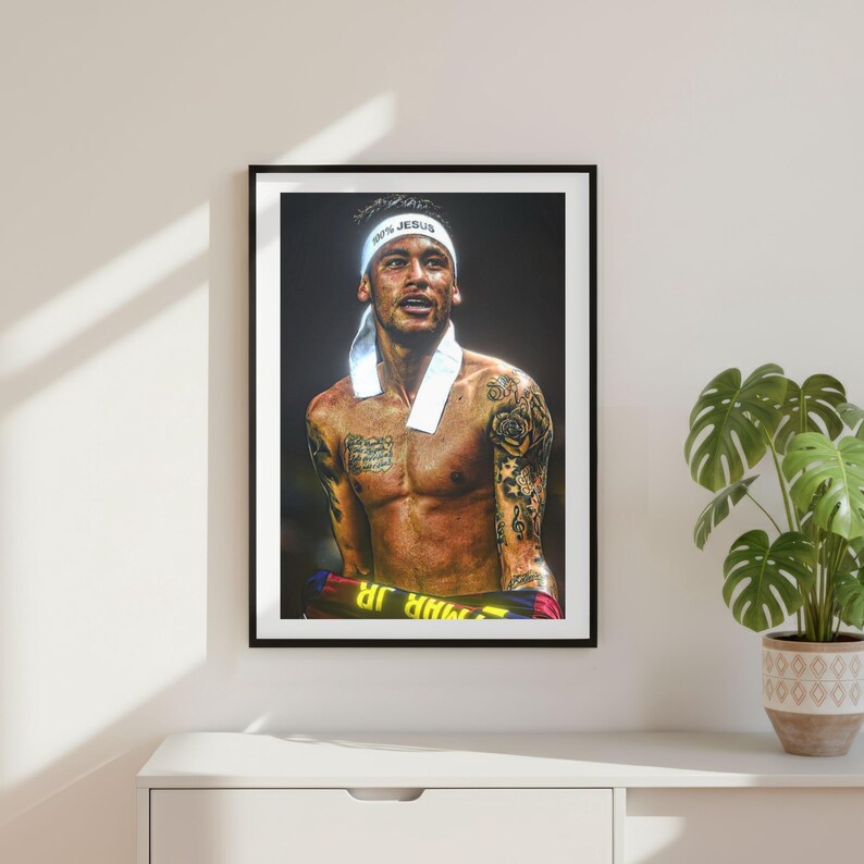 Neymar Jr Football Poster, Motivational Sports Print, Soccer World Cup ...