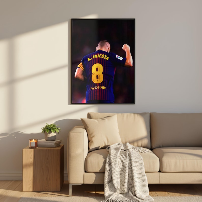 Andres Iniesta Football Poster, Motivational Sports Print, Soccer World ...