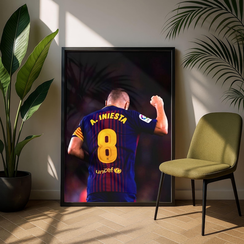 Andres Iniesta Football Poster, Motivational Sports Print, Soccer World ...