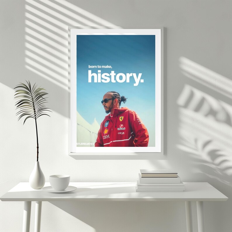 Lewis Hamilton Formula 1 Poster, F1 Motorsport Print, Motivational ...