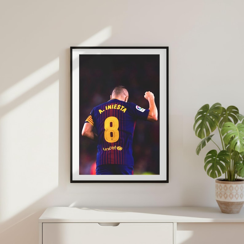 Andres Iniesta Football Poster, Motivational Sports Print, Soccer World ...