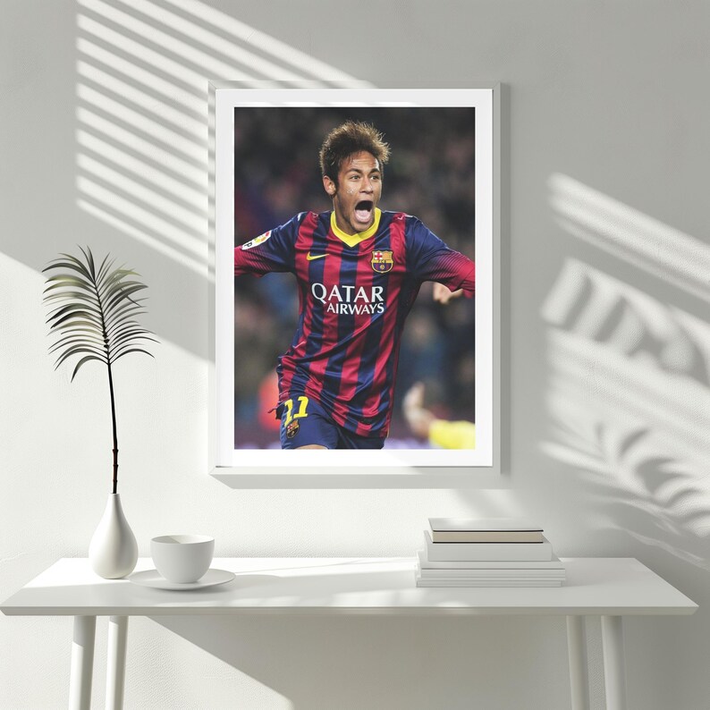 Neymar Jr Football Poster, Motivational Sports Print, Soccer World Cup ...
