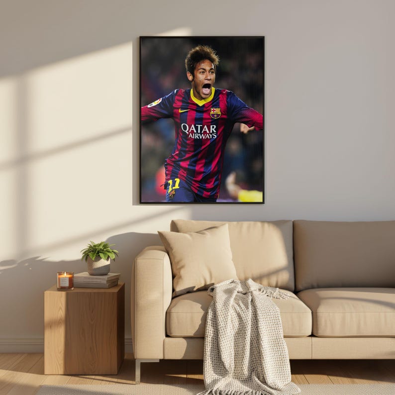 Neymar Jr Football Poster, Motivational Sports Print, Soccer World Cup ...