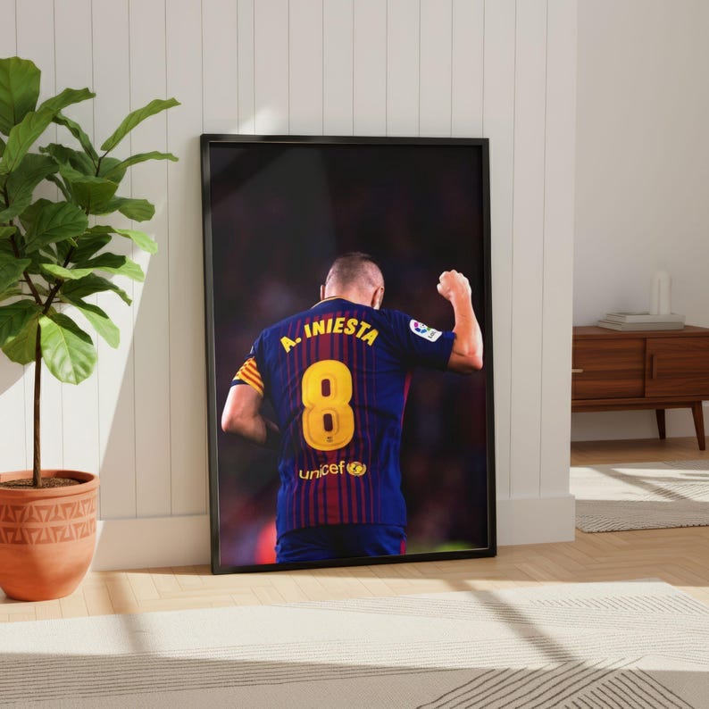 Andres Iniesta Football Poster, Motivational Sports Print, Soccer World ...
