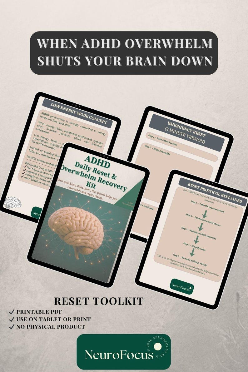ADHD Overwhelm Recovery Toolkit | Neurodivergent Planner (printable PDF ...