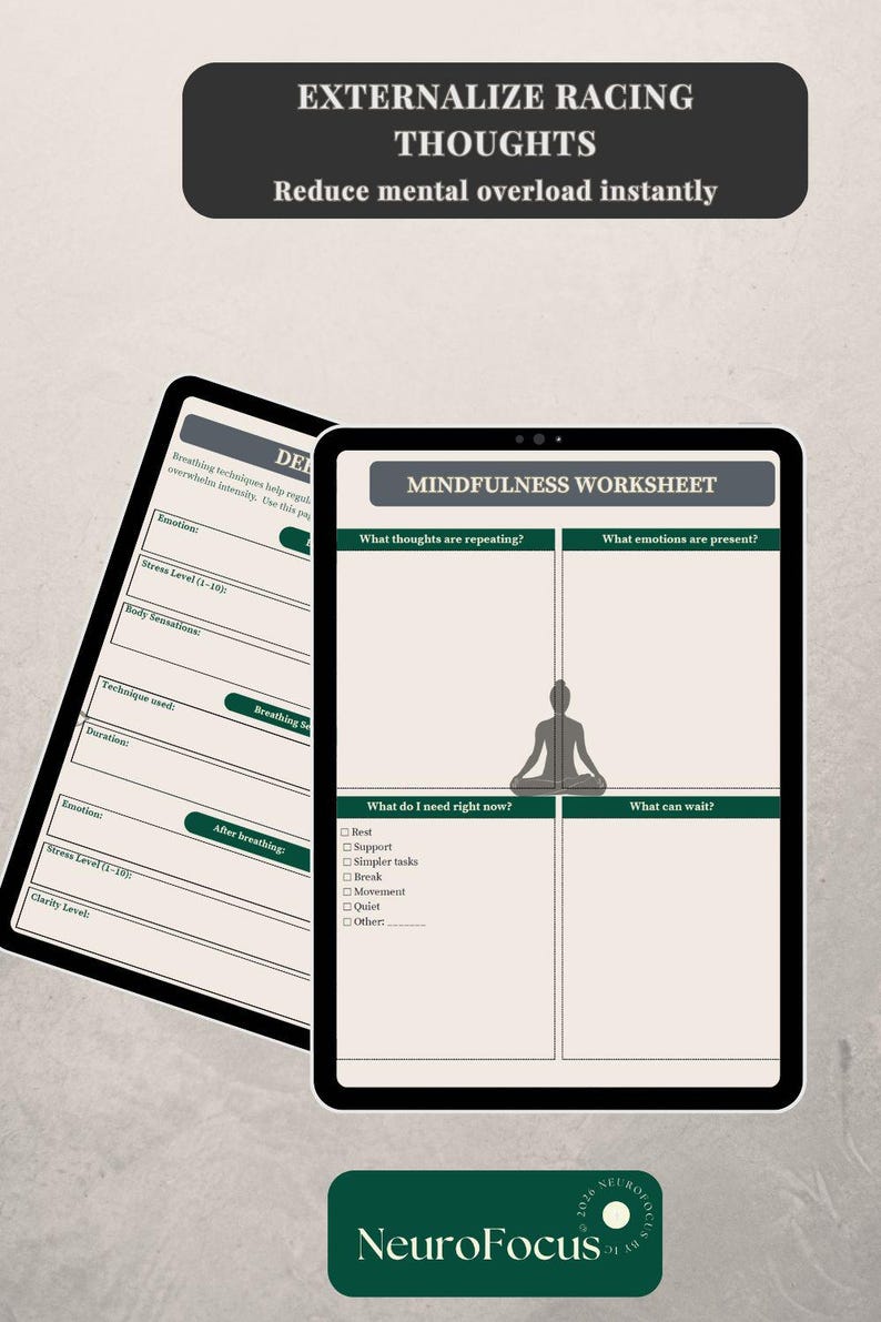 ADHD Overwhelm Recovery Toolkit | Neurodivergent Planner (printable PDF ...