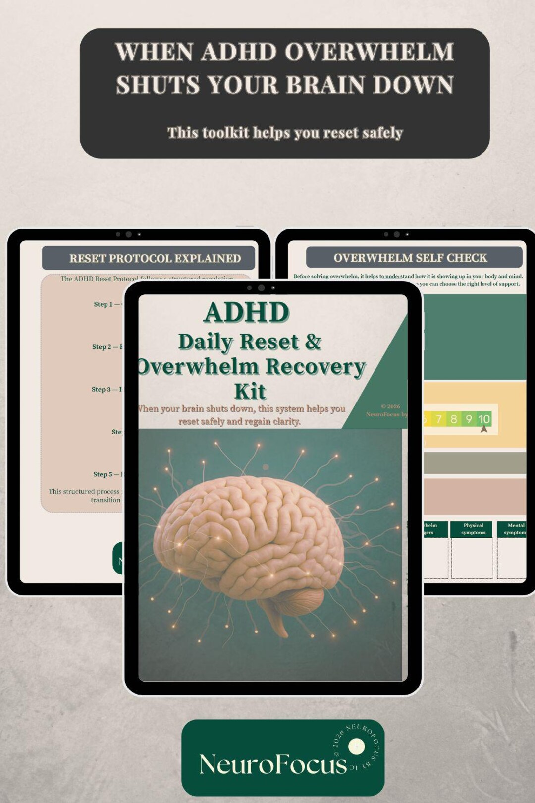 ADHD Overwhelm Recovery Toolkit | Neurodivergent Planner (printable PDF ...