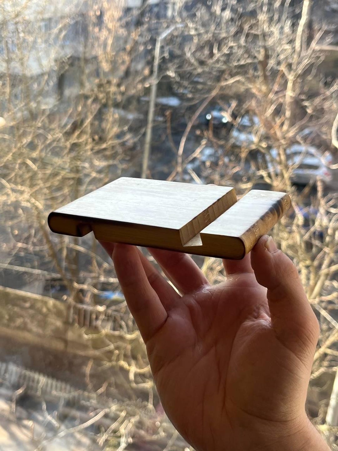 Handmade Wooden Phone Stand – Natural Wood Smartphone Holder - Etsy