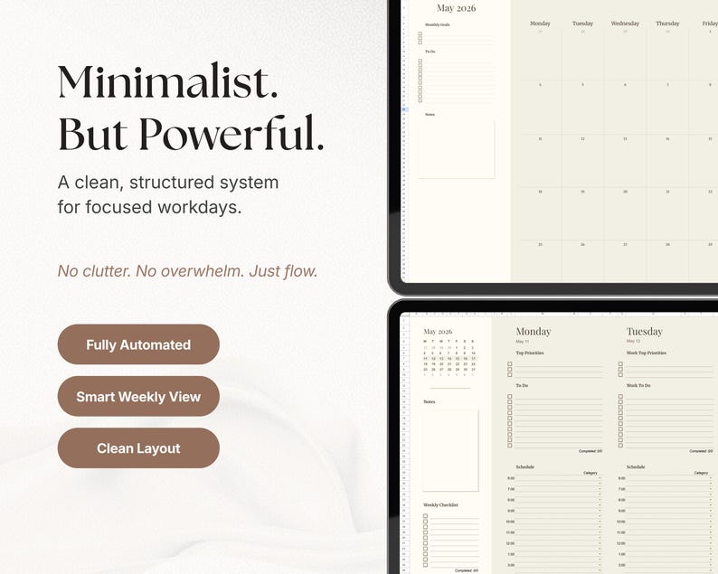 Minimalist Digital Planner | Weekly, Monthly Schedule (google Sheets ...