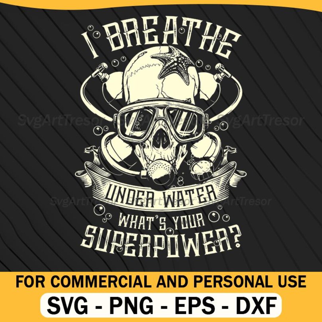 Scuba Diving Skull Superpower Ocean Svg Png - Etsy