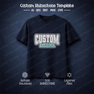 Buy Custom EST Year Rhinestone SVG, Personalized Name & Year Bling ...
