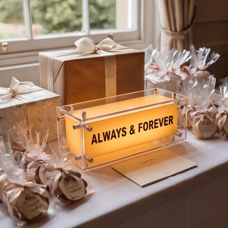 Personalized Wedding Acrylic Light Box, Custom Name Lamp, Welcome Sign ...