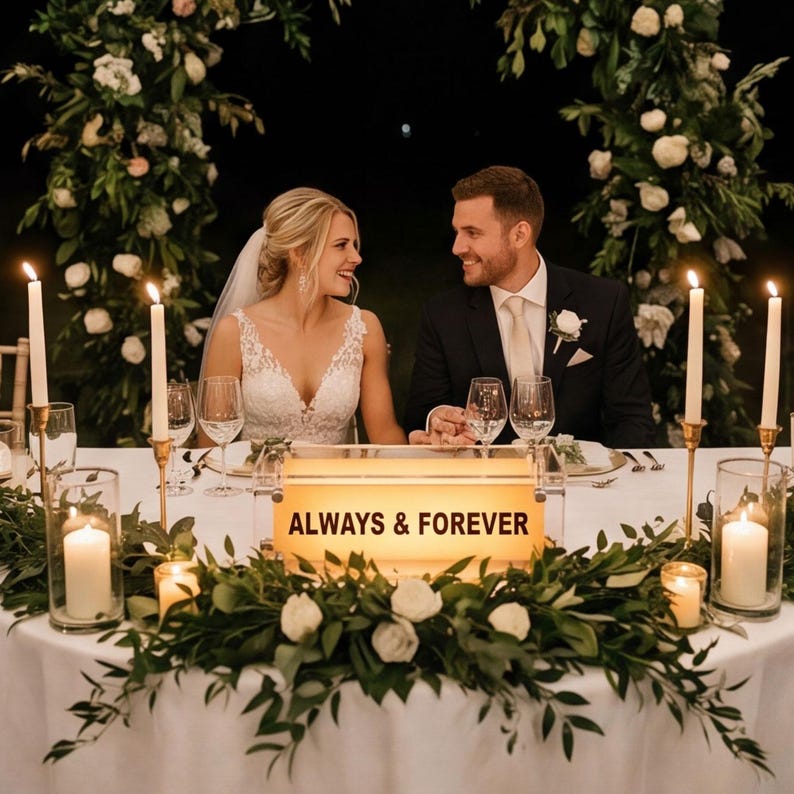 Personalized Wedding Acrylic Light Box, Custom Name Lamp, Welcome Sign ...