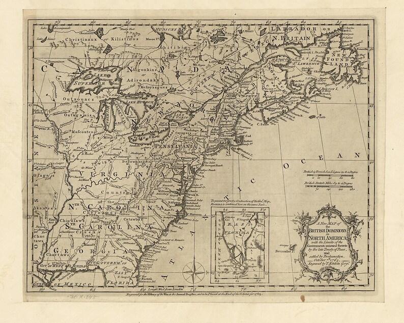 A New Map of the British Dominions in North America; October 7th 1763 ...