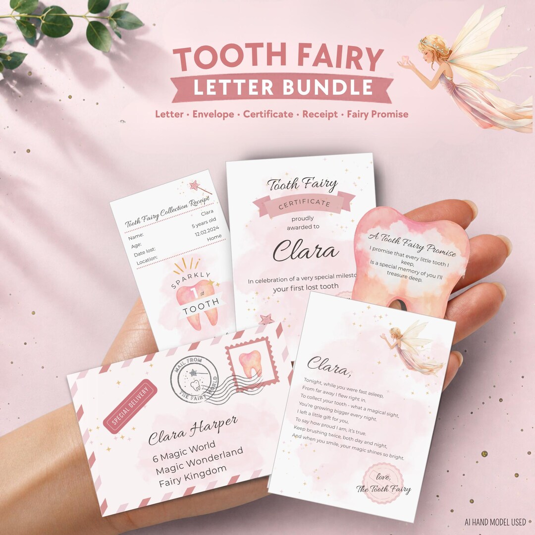 Tooth Fairy Letter Bundle for Girls | Personalised First or Any Lost ...