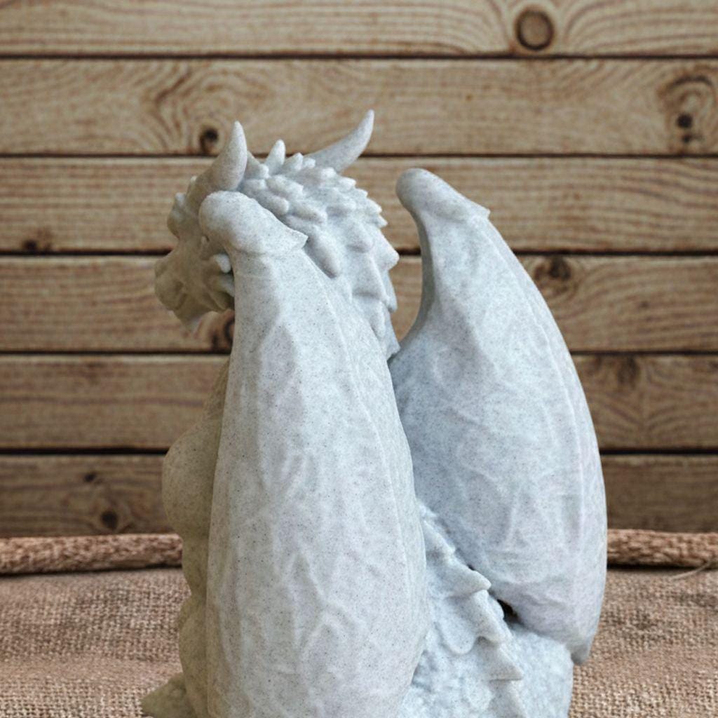 Stone Dragon Statue Concrete Mythical Creature Cement Guardian ...