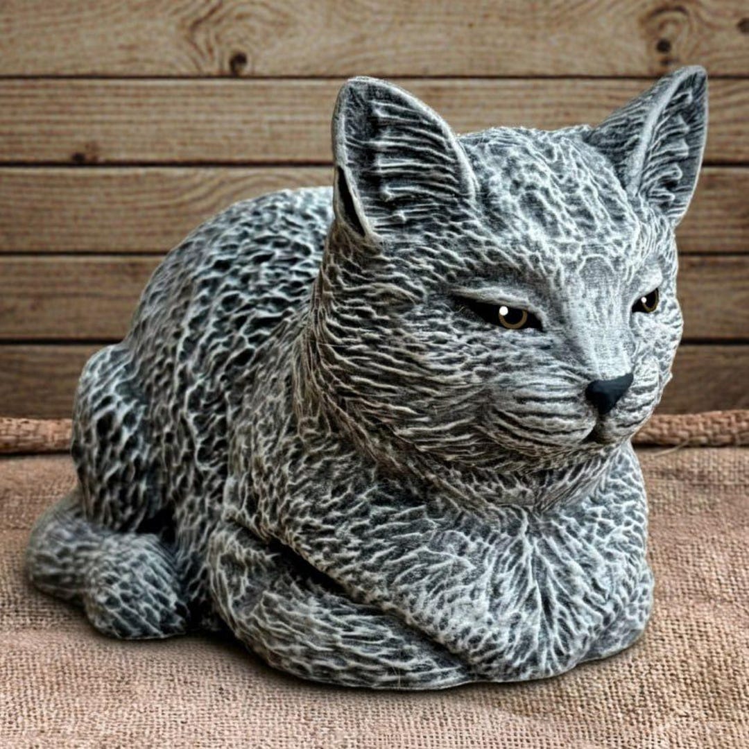 Concrete Beautiful Siamese Cat Statue Garden Outdoor Kitty Sculpture ...