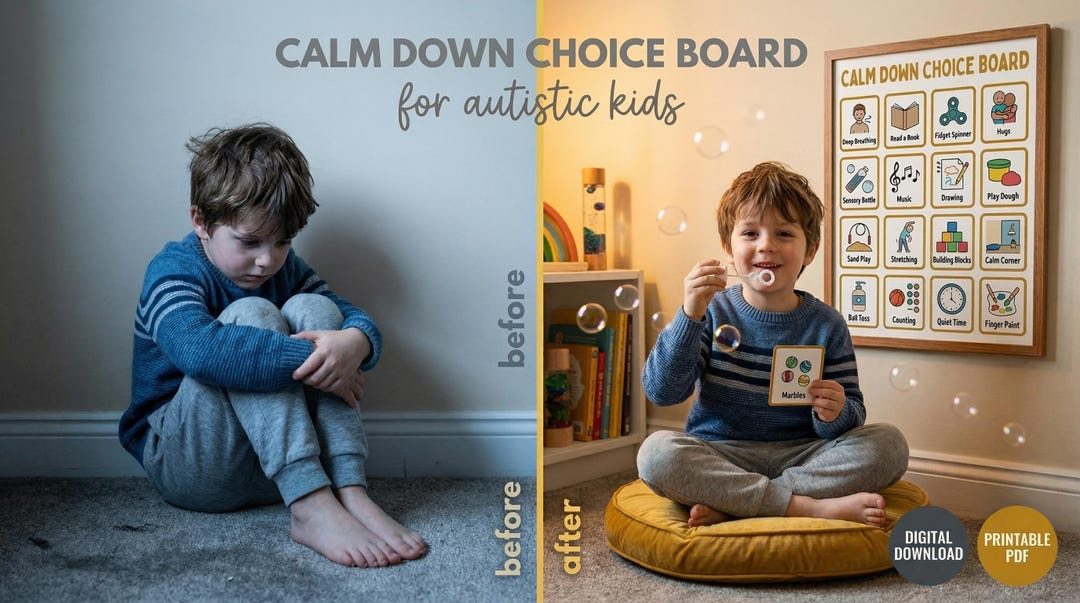 Autism ADHD Calm Down Tools: Printable Visual Therapy Flashcards ...