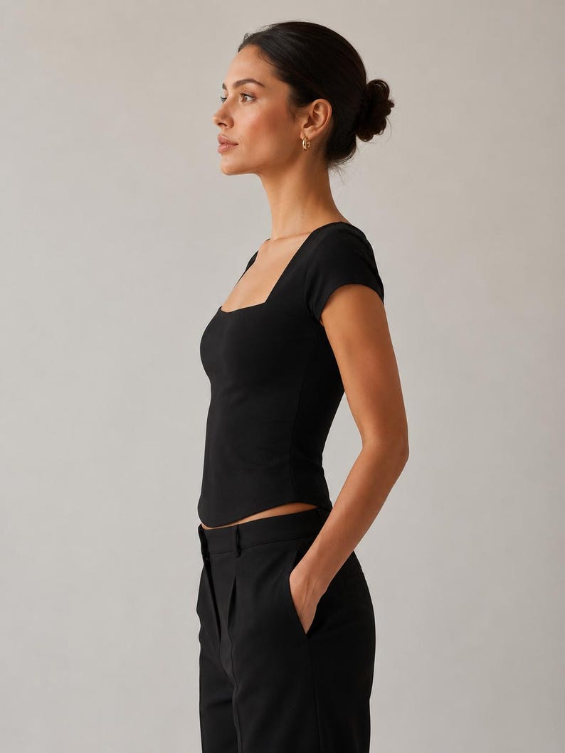 Black Square Neck Top Sewing Pattern (digital Download) - Etsy UK