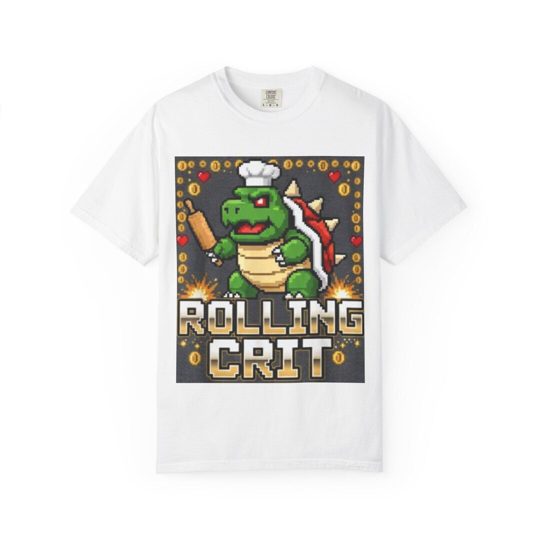 Pixel Chef Lizard Rolling Crit T-shirt | Retro RPG Dice Design - Etsy