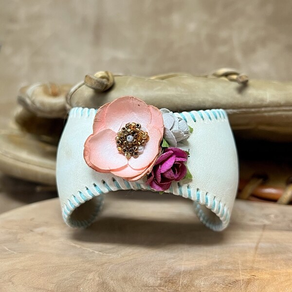 Floral Cuff Bracelet - Etsy