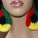 Large Crochet Earrings-rasta - Etsy
