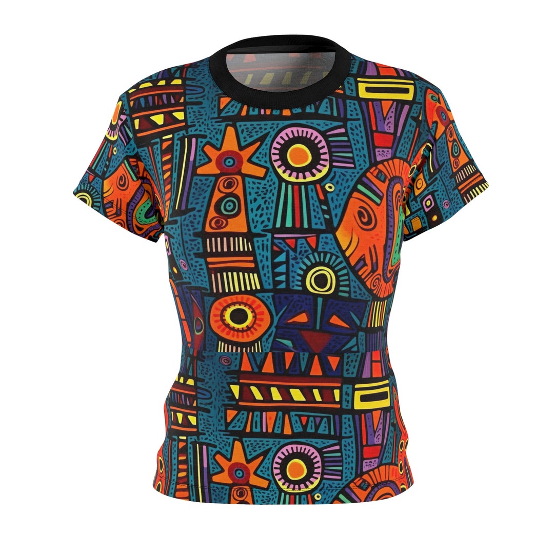 Womens Ankara African Print Inspired All Over Print T-shirt ...