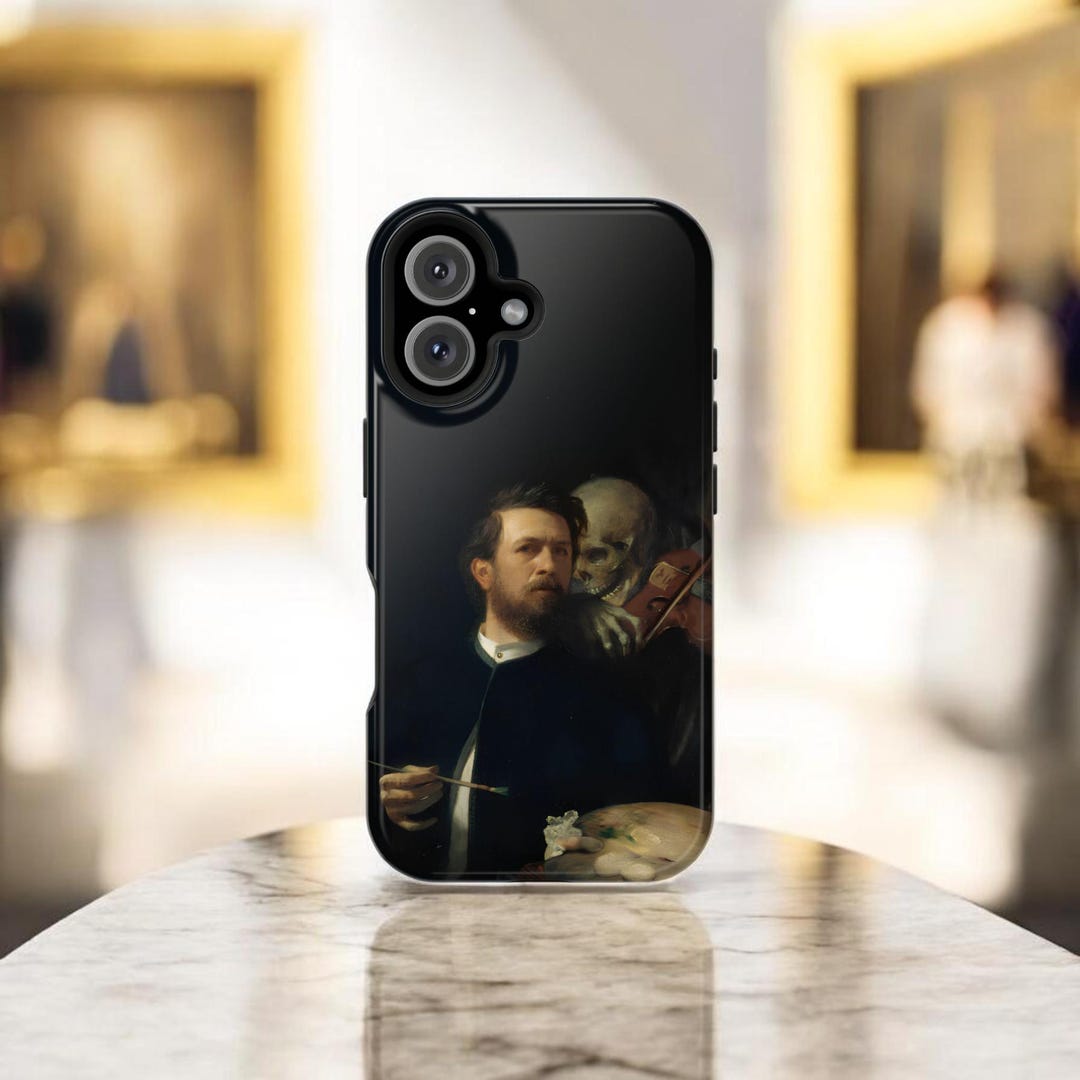 Memento Mori Skeleton Phone Case - Arnold Böcklins Grim Self-portrait ...
