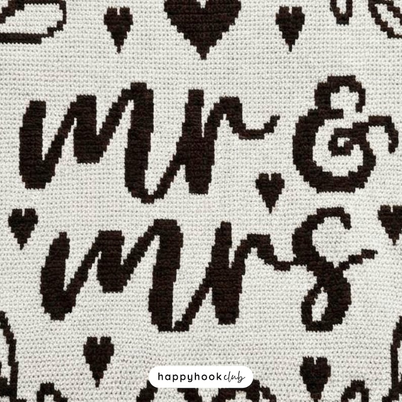 Mr and Mrs Crochet Blanket Pattern Wedding Overlay Mosaic PDF - Etsy
