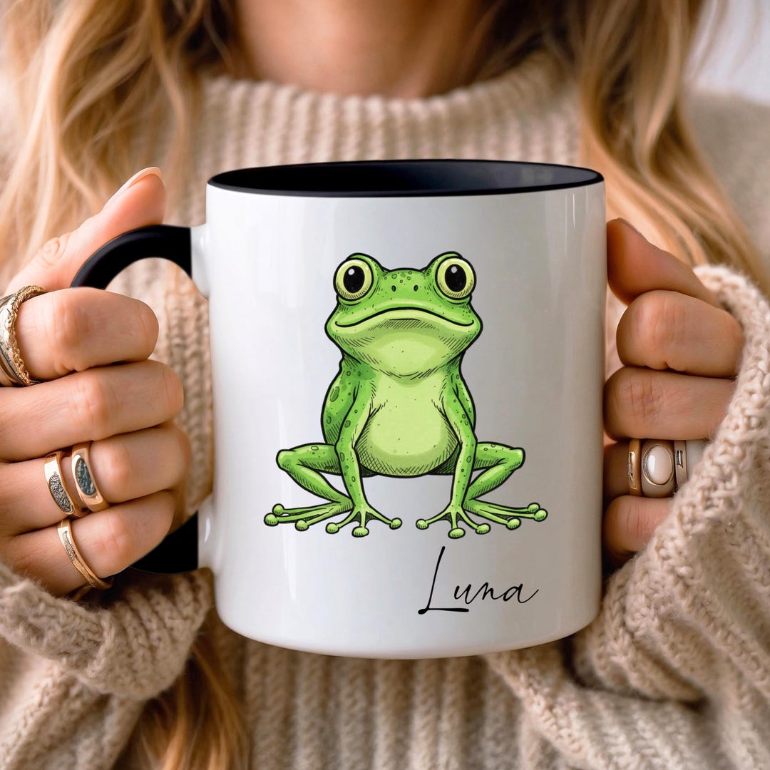 Personalized Cute Frog Mug | Funny Animal Gifts | Custom Frog Gift ...