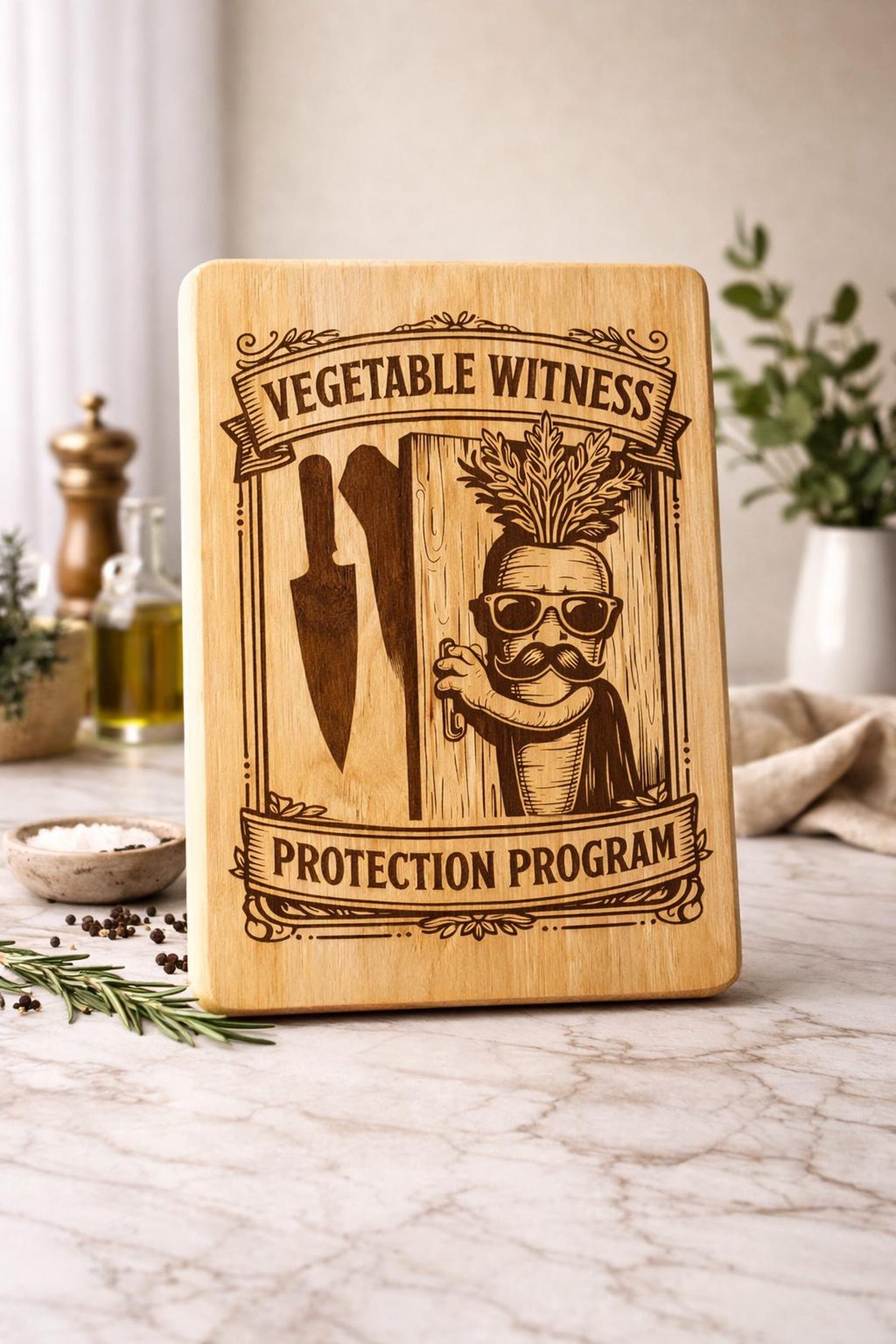 Vegetable Witness Protection Program SVG, Funny Cutting Board Quote ...