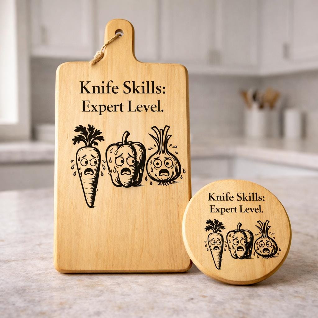 Knife Skills Expert Level SVG, Funny Cutting Board Quote, Laser ...