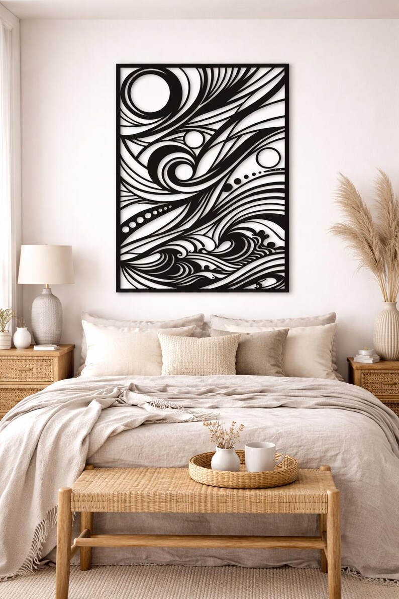 Abstract Metal Wall Art Laser Cut File, Modern Geometric Wall Decor Svg ...