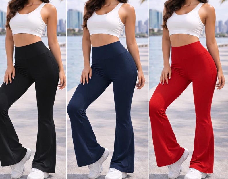 High Waisted Flare Yoga Pants For Women Soft Stretch Workout Leggings 9971