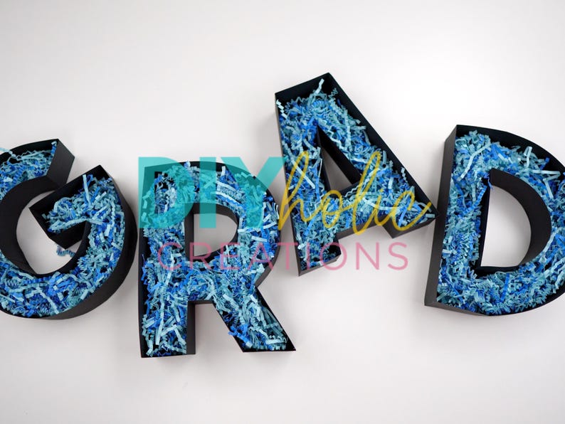 GRAD 3D Letter Box SVG | Graduation SVG for Cricut | Grad Party Decor ...