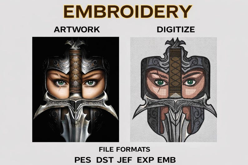 Custom Logo Embroidery Digitizing, DST PES EXP File Conversion - Etsy