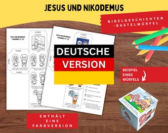 Jesus and Nicodemus Bible Story Cube German | John 3:1–21 Born Again ...